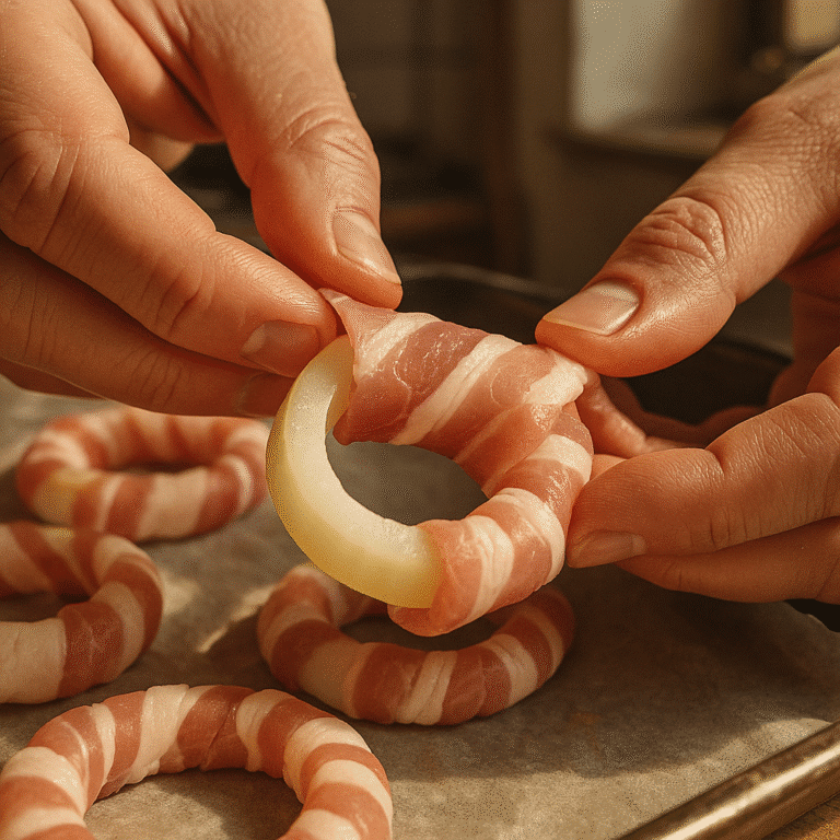 Bacon-Wrapped Onion Rings – Ultimate Crispy Delight (2025)