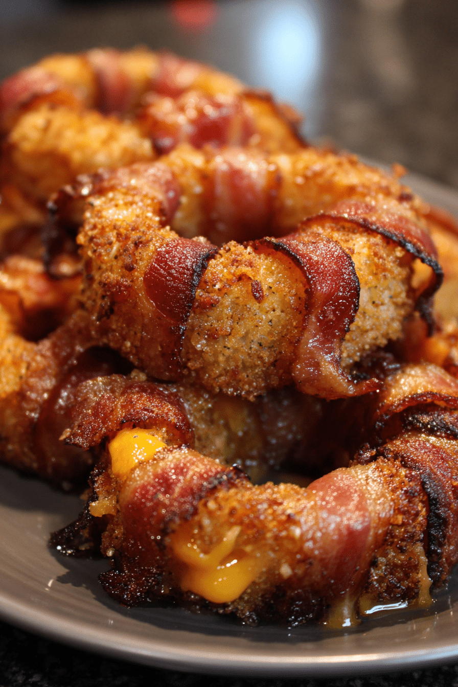 Cheddar-Stuffed Bacon Wrapped Onion Rings: 5 Easy Steps to Ultimate ...