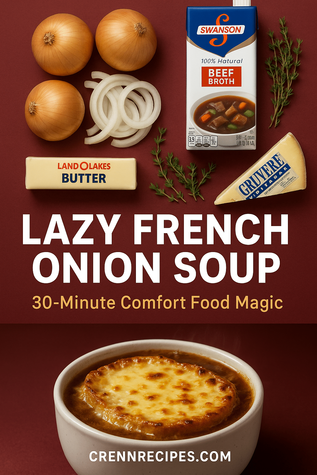 Lazy French Onion Soup: 5 Easy Steps (30 Minutes!)