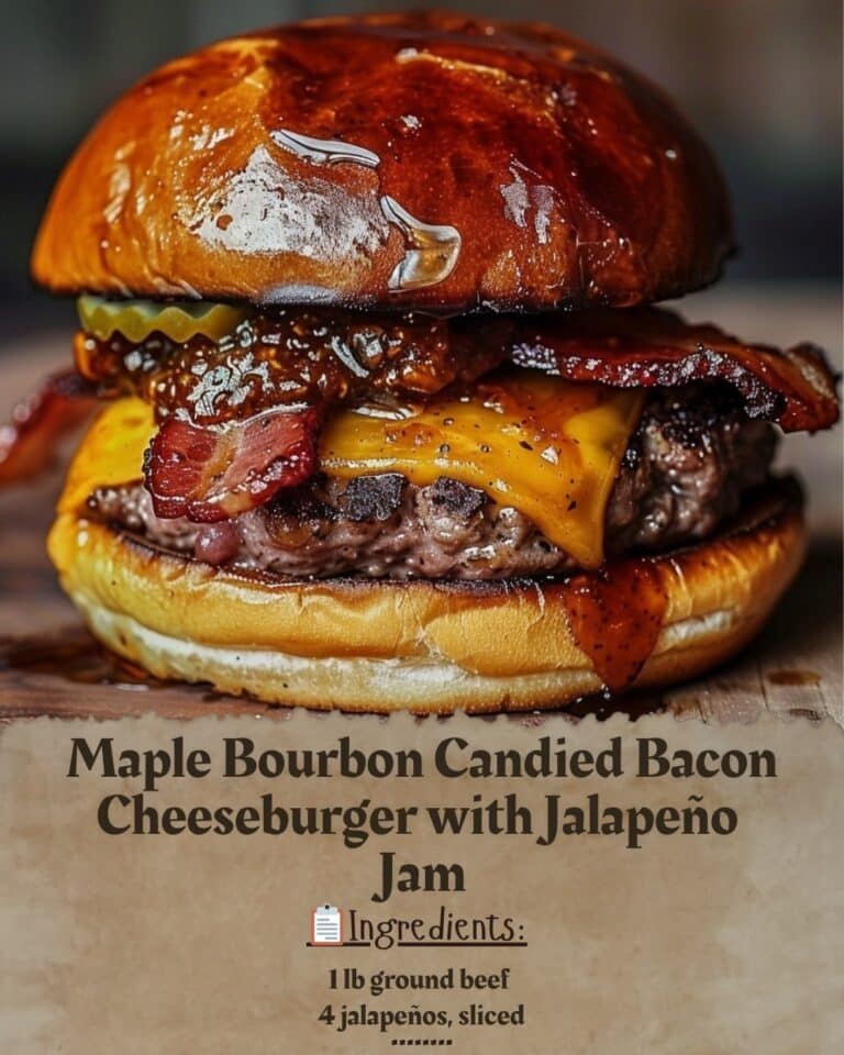 My Maple Bourbon Candied Bacon Cheeseburger with Jalapeño Jam