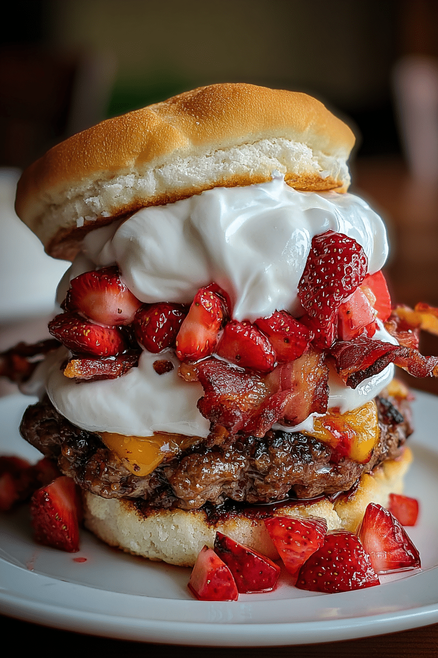 Bacon Strawberry Shortcake Burger: 7 Amazing Steps Recipe