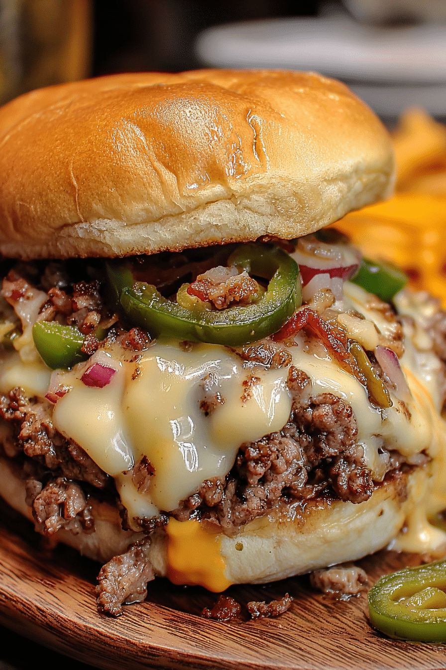 How to Make a Philly Cheesesteak Smash Burger with Beer Cheese Pour-Over