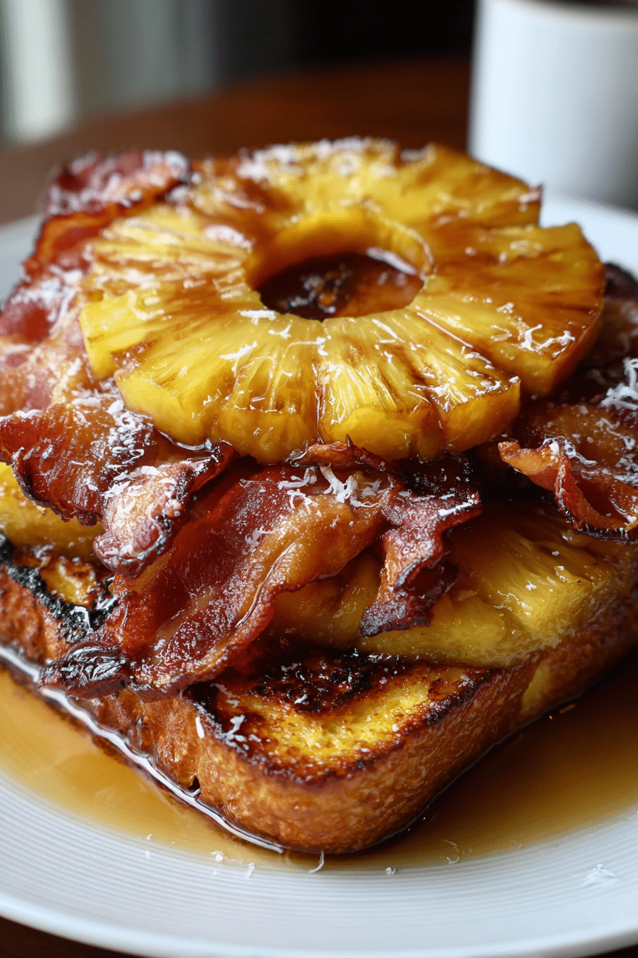 Rum-Soaked Pineapple Bacon Upside-Down French Toast: 7 Amazing Steps Recipe