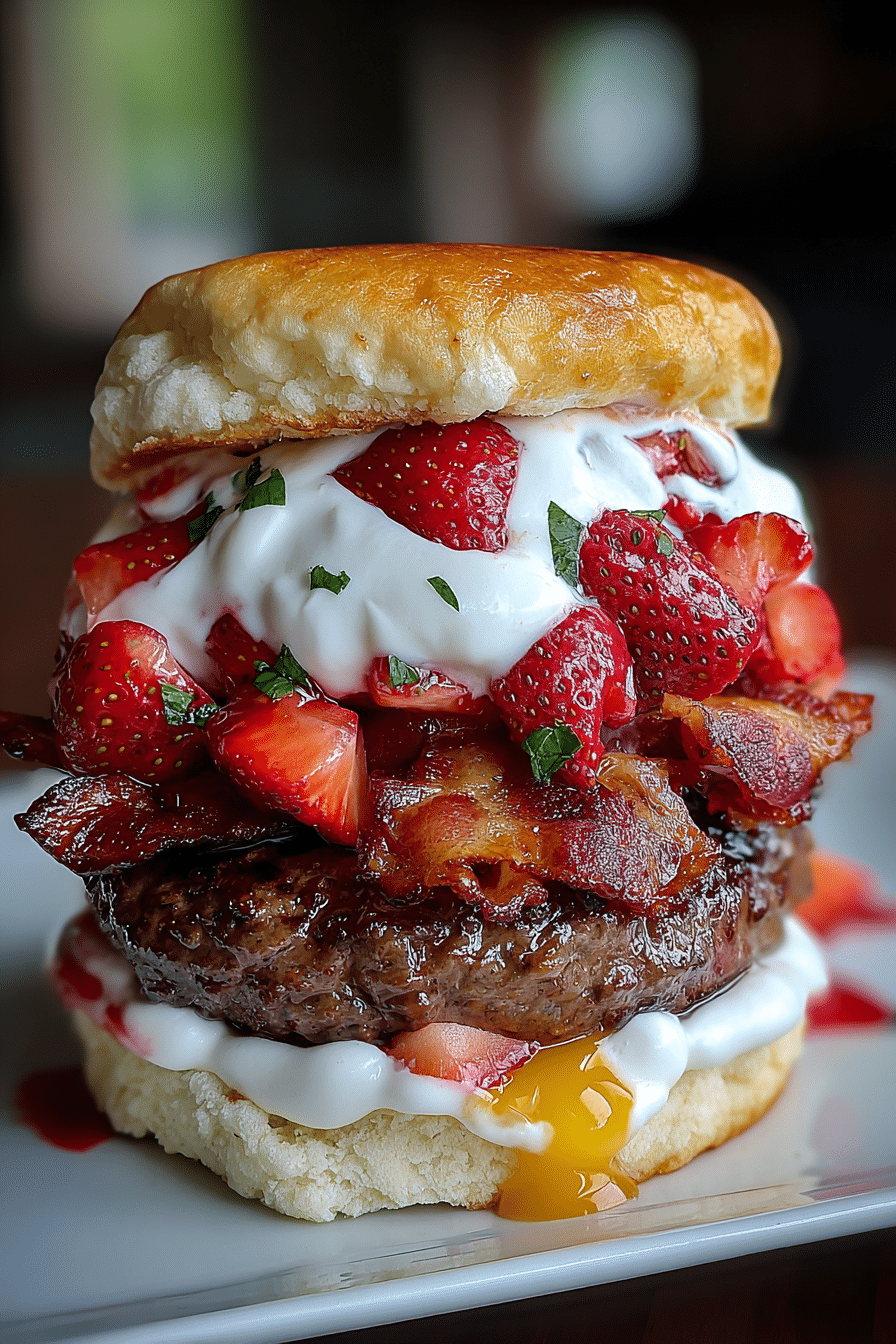 Bacon Strawberry Shortcake Burger: 7 Amazing Steps Recipe