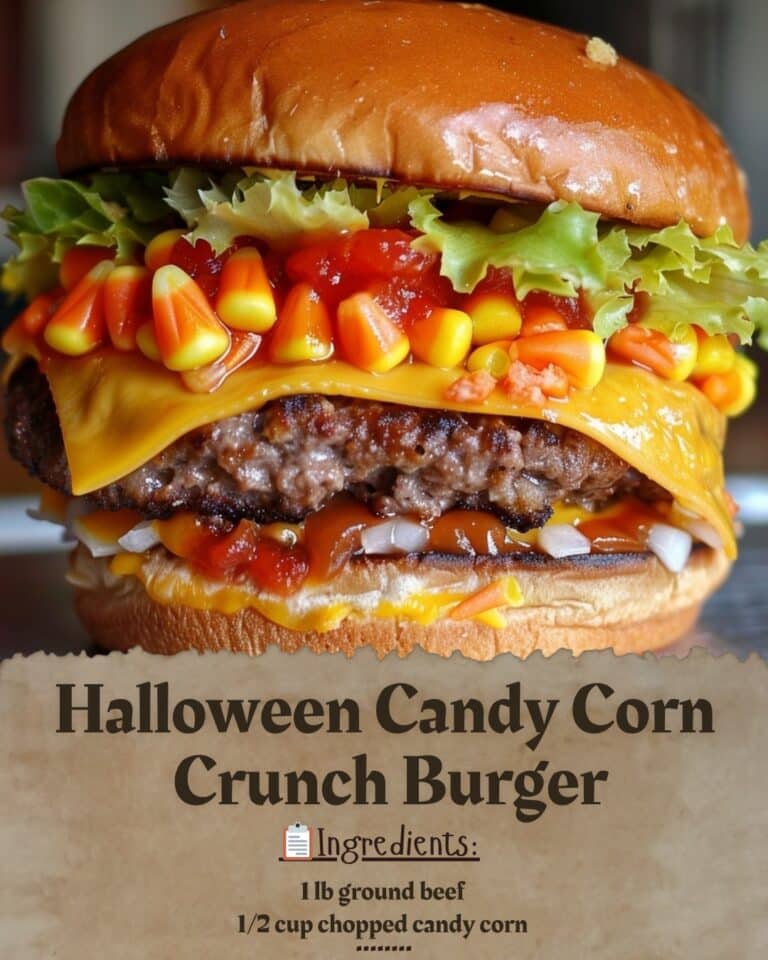 My Homemade Halloween Candy Corn Crunch Burger
