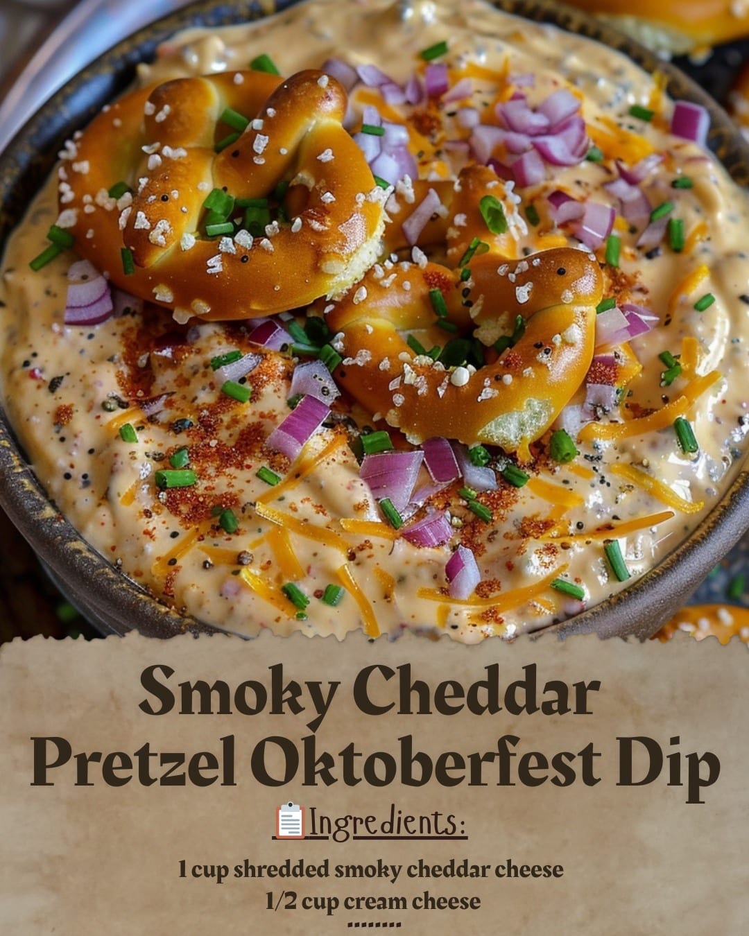 Smoky Cheddar Pretzel Oktoberfest Dip