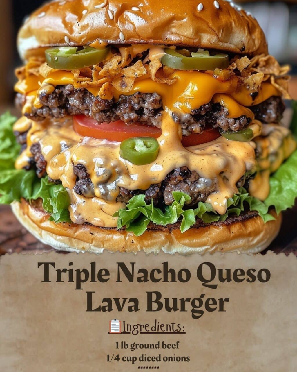 My Recipe for the Ultimate Triple Nacho Queso Lava Burger