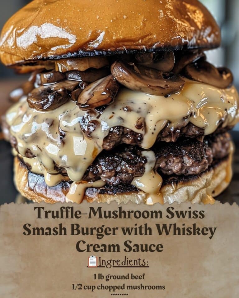 Truffle-Mushroom Swiss Smash Burger with Whiskey Cream Sauce Recipe