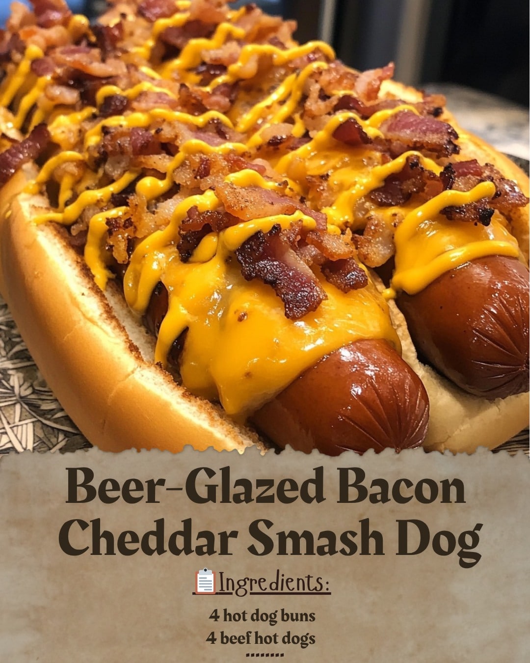 Epic Beer-Glazed Bacon Cheddar Smash Dog Recipe