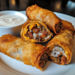 Delicious Deep-Fried Bacon Ranch Cheeseburger Egg Rolls