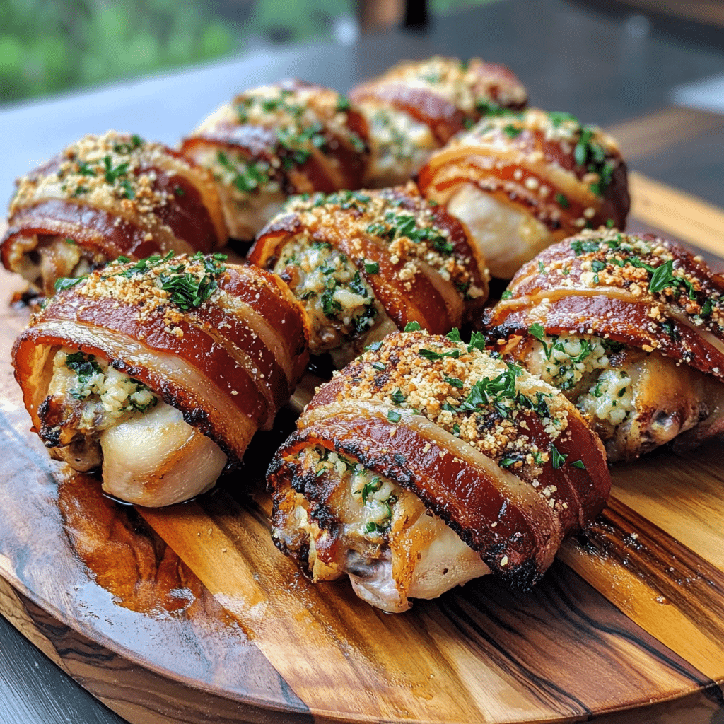 Savory Bacon-wrapped Stuffed Chicken Thighs
