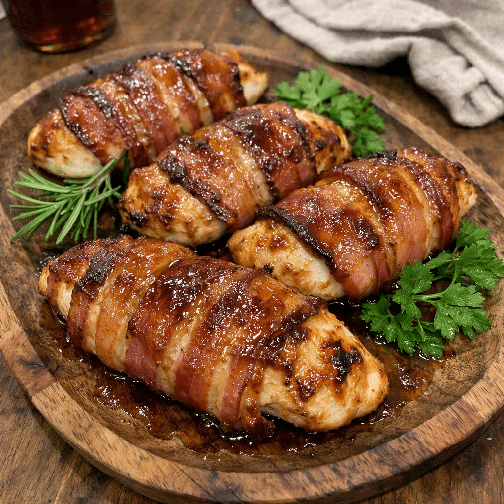 Maple-Glazed Bacon-Wrapped Chicken Delight